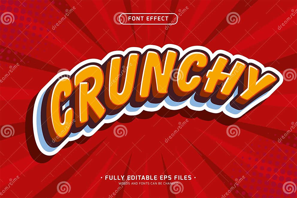 3d Crunchy Word Editable Vector Text Effect Stock Vector - Illustration ...