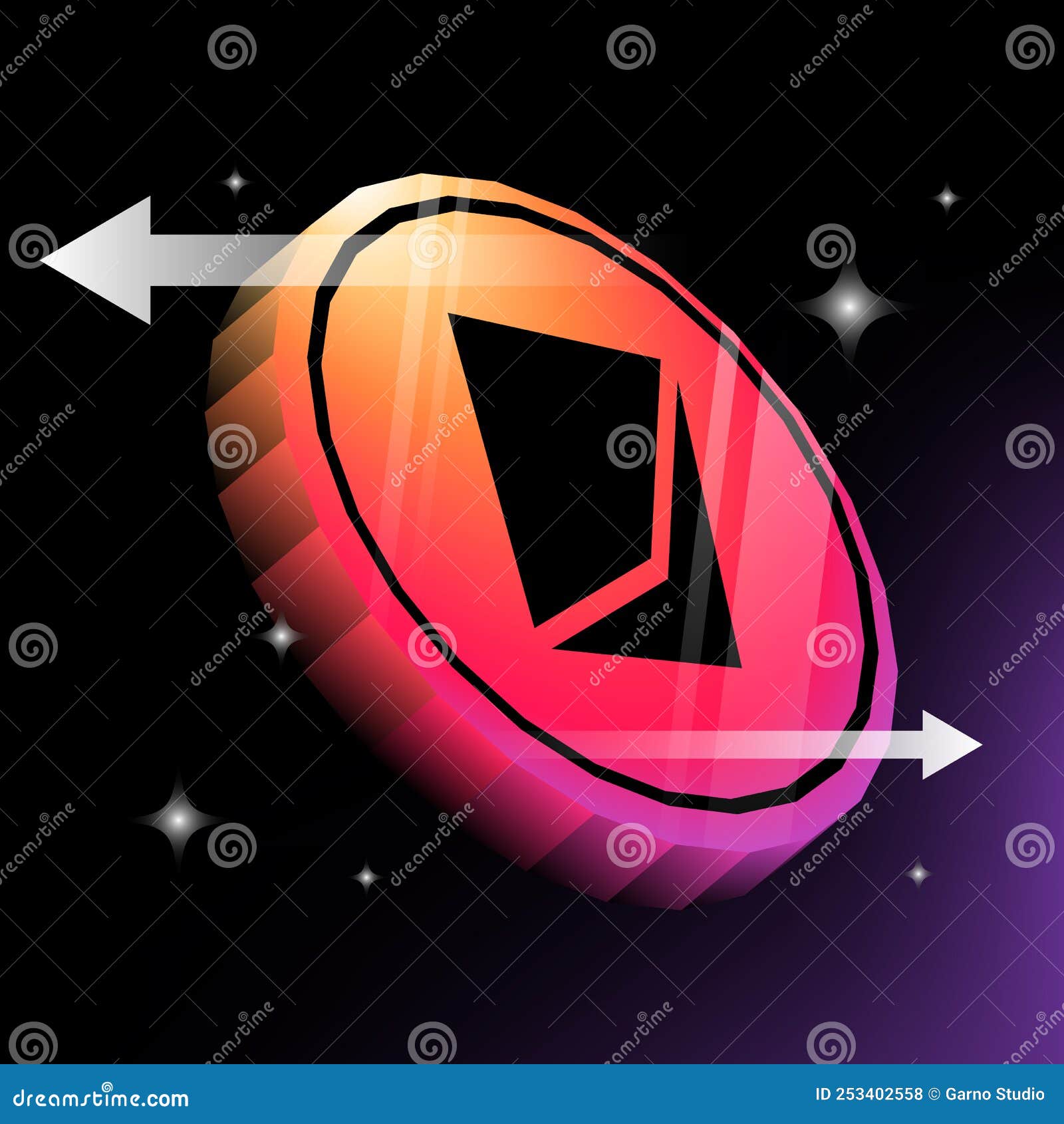 3D Crypto Coin Illustration. Gradient Graphic Element Stock Vector ...