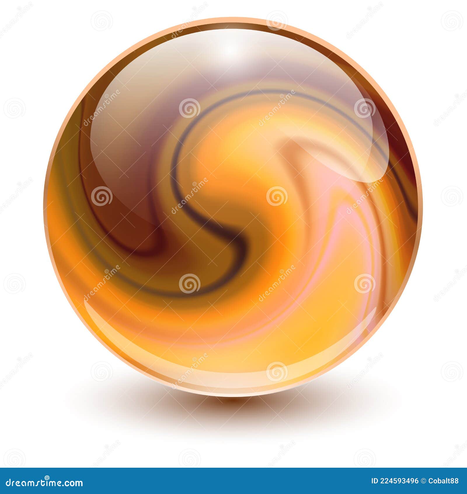3D Crystal, Glass Sphere Brown Stock Vector - Illustration of future ...
