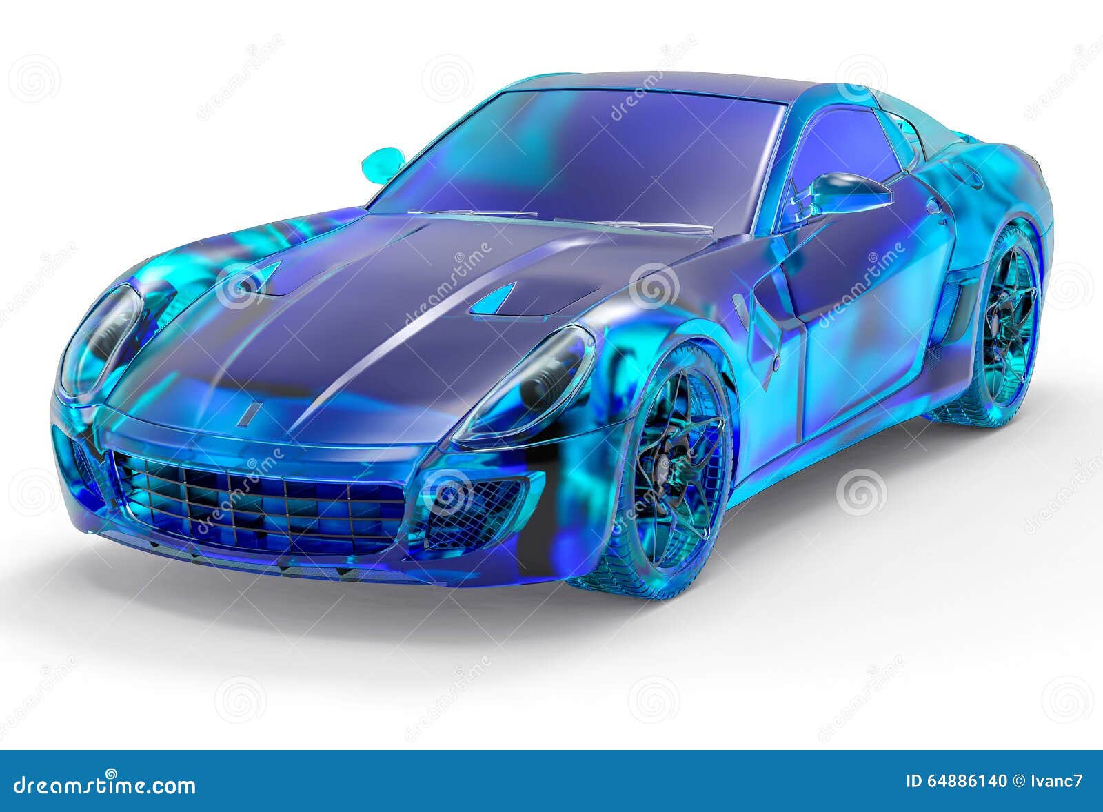 3D Crystal Sport Car stock illustration. Illustration of transparent ...
