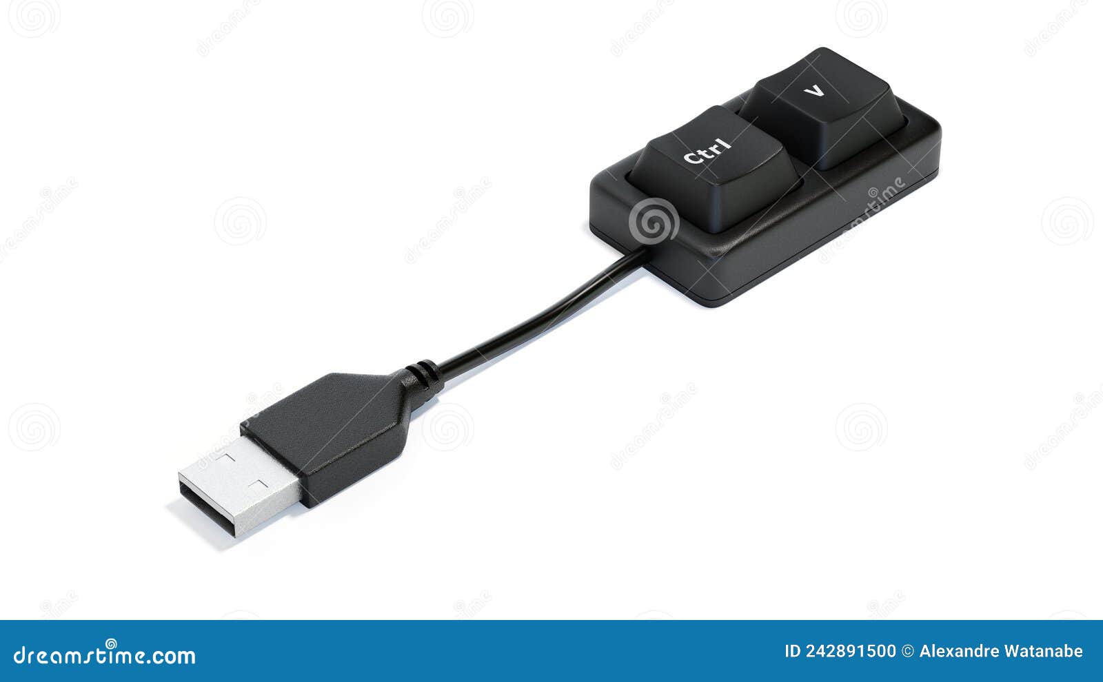 3D Ctrl + V Shortcut Keyboard, Paste Concept Isolated on White ...