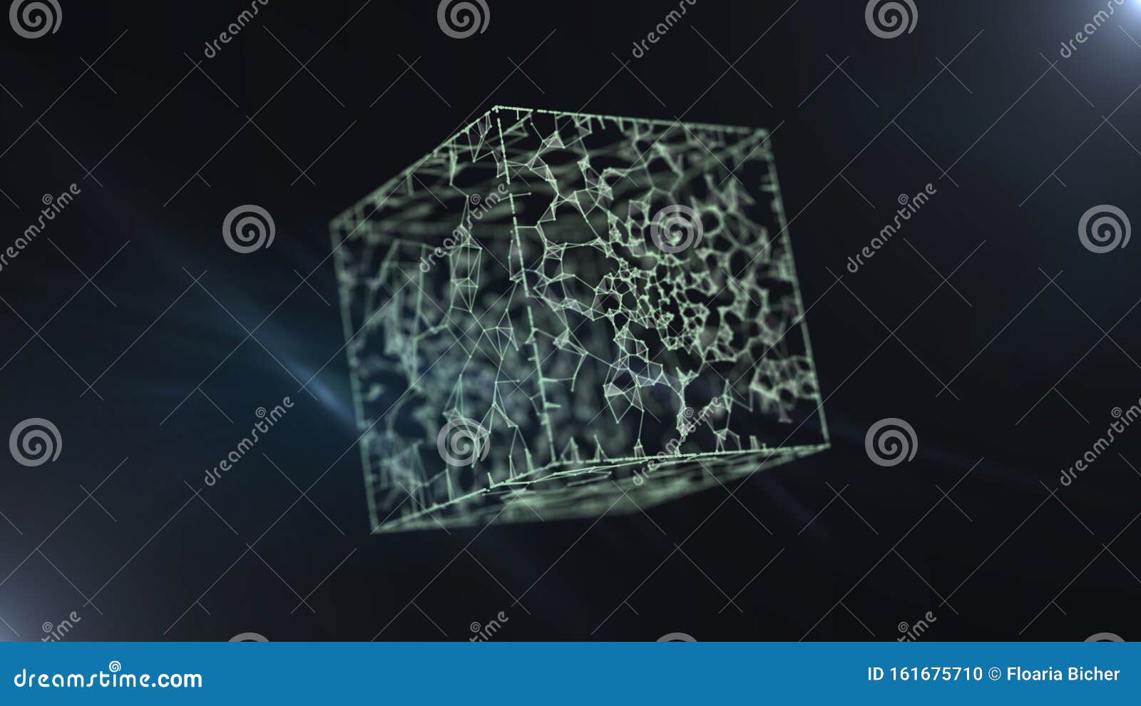 3d Cube With Binary Code Network Abstract Image Stock Illustration 5161