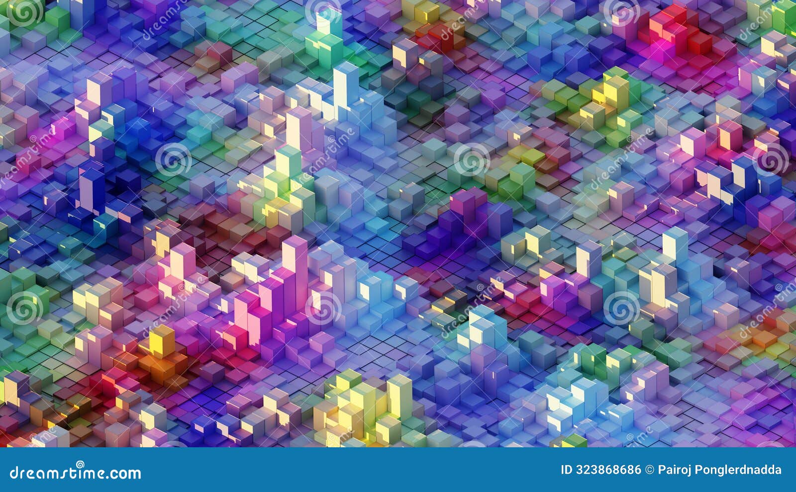 3D Cube Columns stock illustration. Illustration of column - 323868686