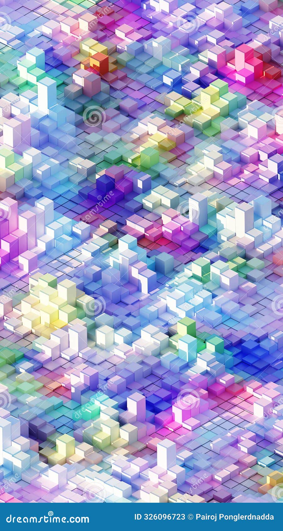 3D Cube Columns stock illustration. Illustration of building - 326096723