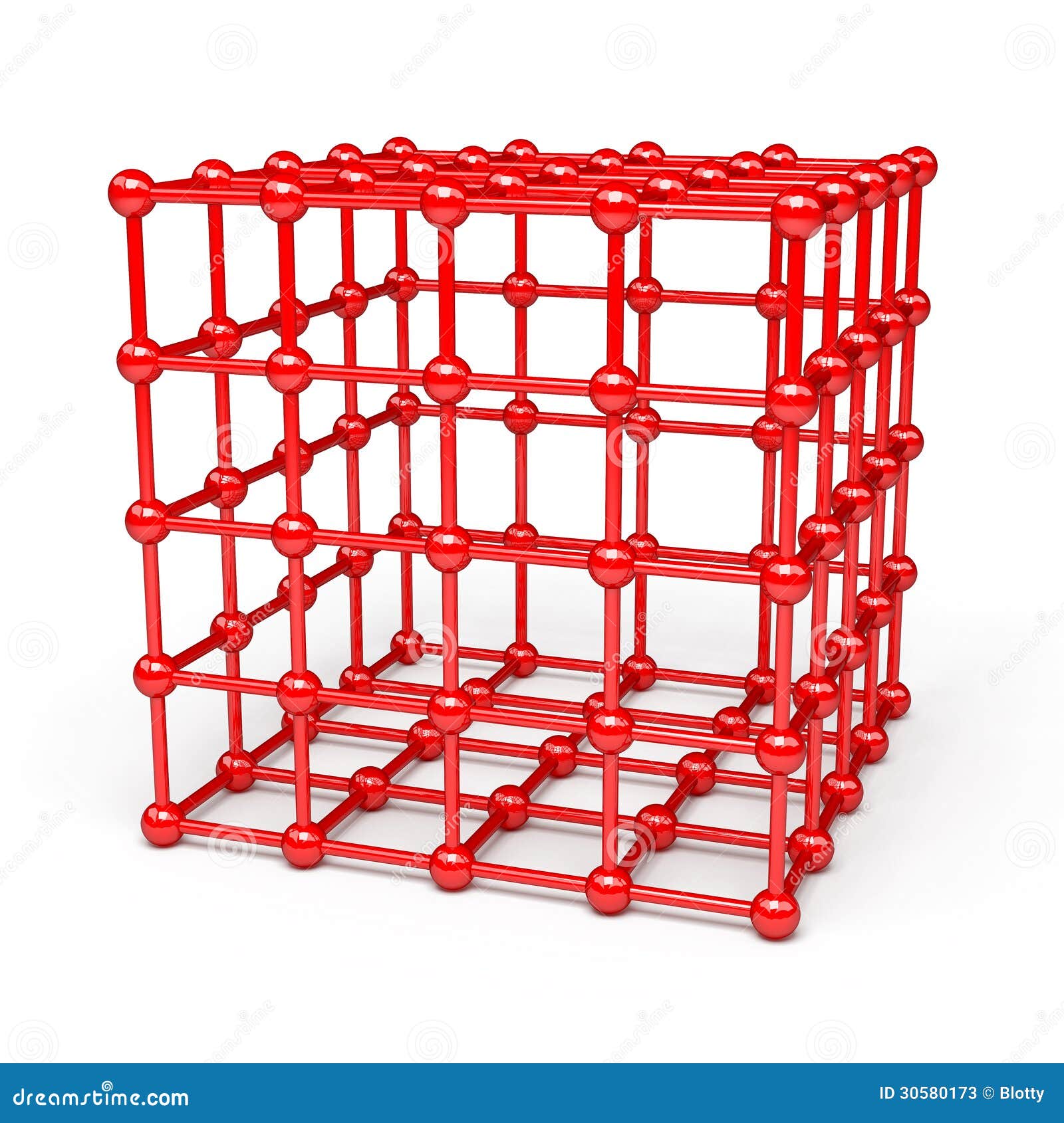 3D Cube and corner spheres stock illustration. Illustration of isolated ...