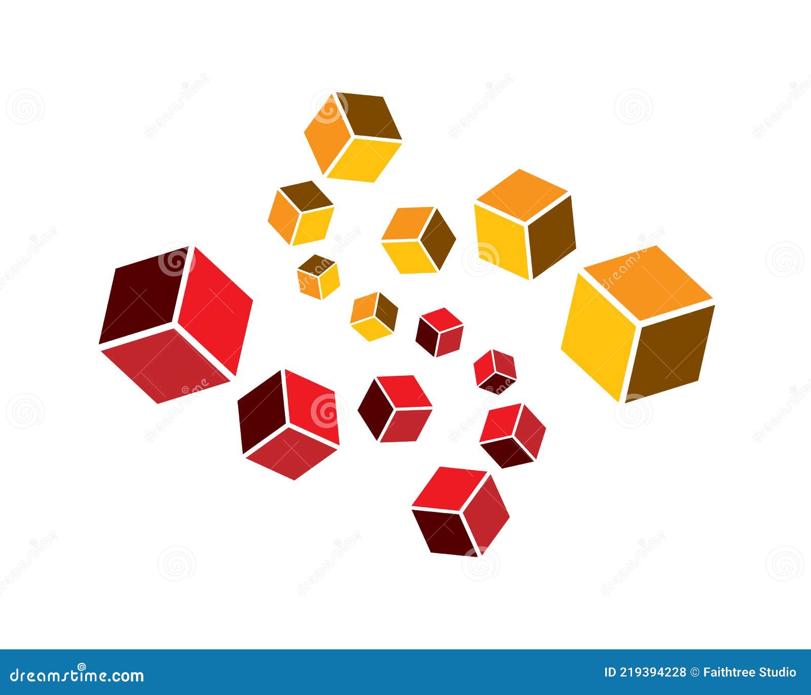 3d Cube Distribution Movement in the Air Stock Vector - Illustration of ...