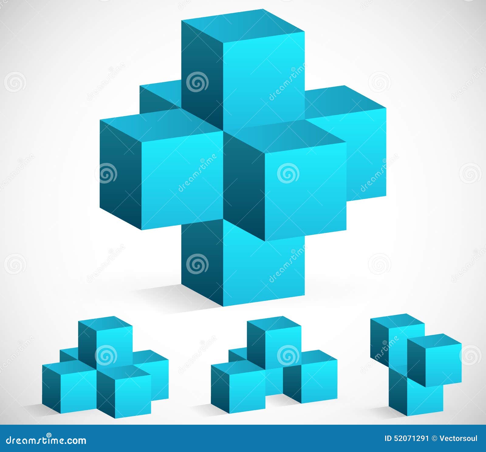 3d Cube Emblems or Icons stock vector. Illustration of bricks - 52071291
