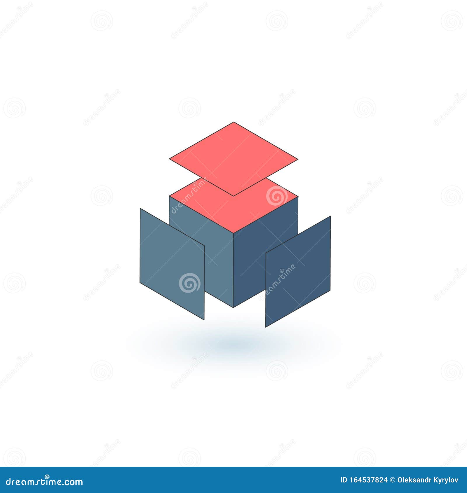 3d Cube Graphic Design. Mathematical Structure. Stock Vector ...