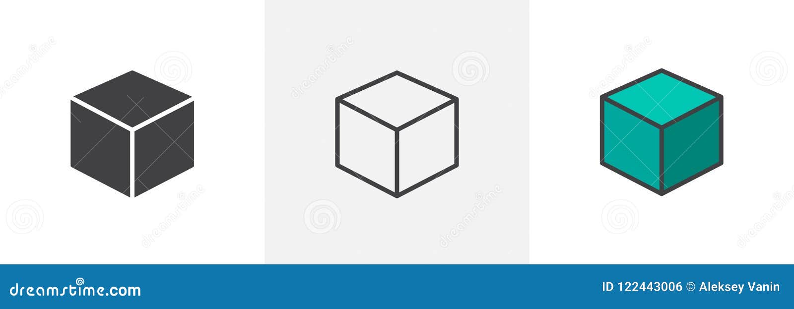 3D Cube Different Style Icon Stock Vector - Illustration of color ...