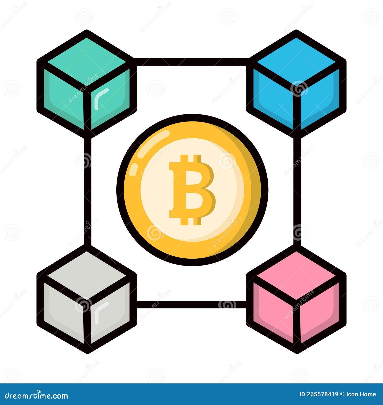 3D Cube Icon, Non-fungible Token, Digital Technology Editorial Stock ...