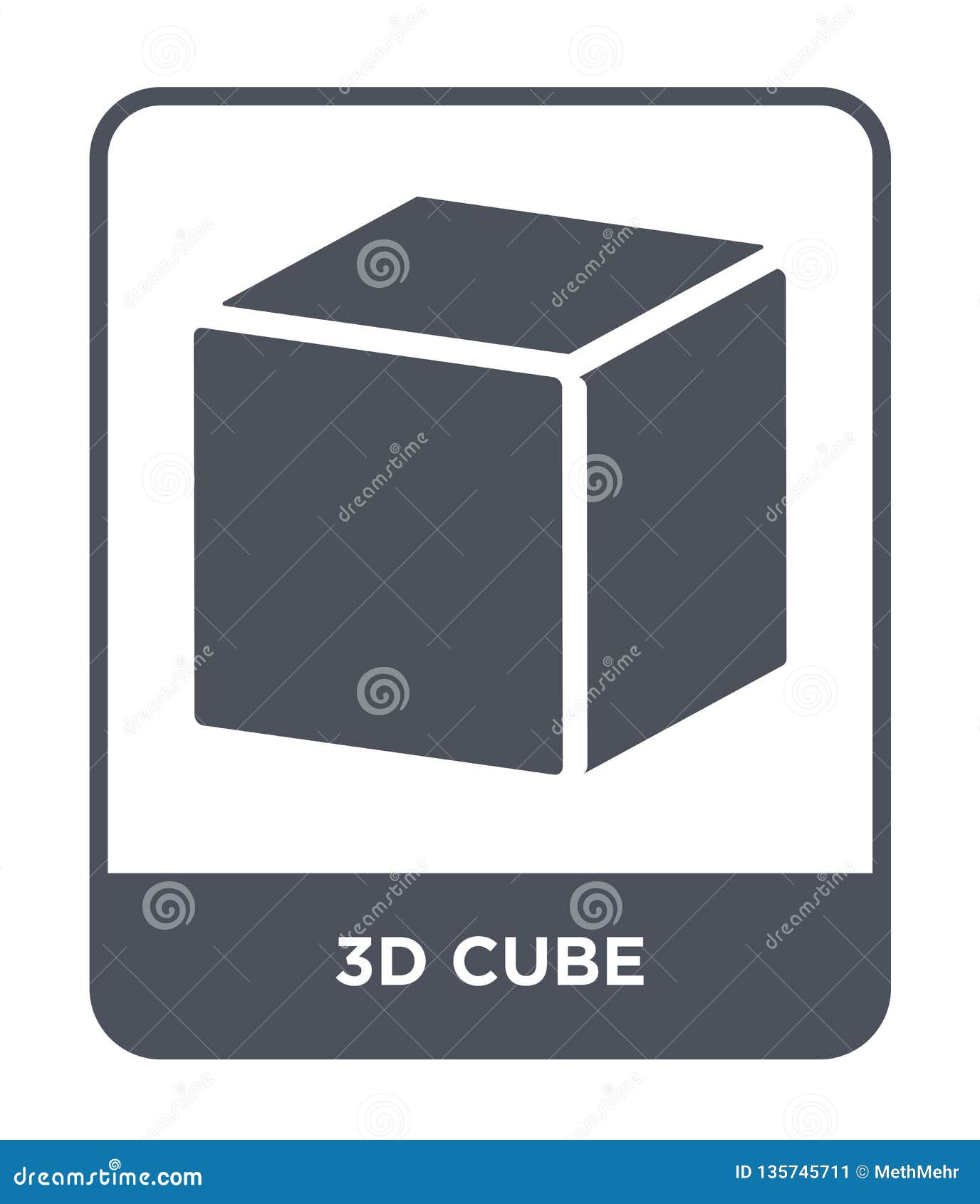 3d Cube Icon in Trendy Design Style. 3d Cube Icon Isolated on White ...