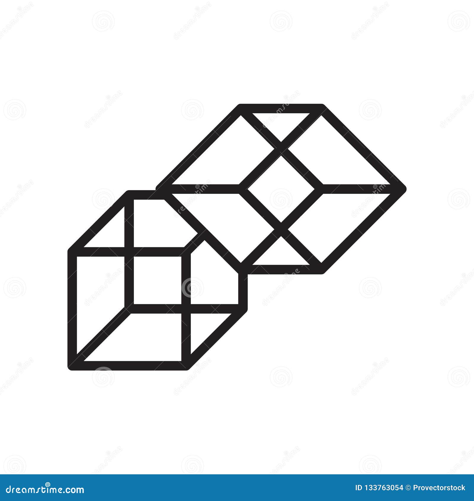 3d Cube Icon Vector Sign and Symbol Isolated on White Background Stock ...