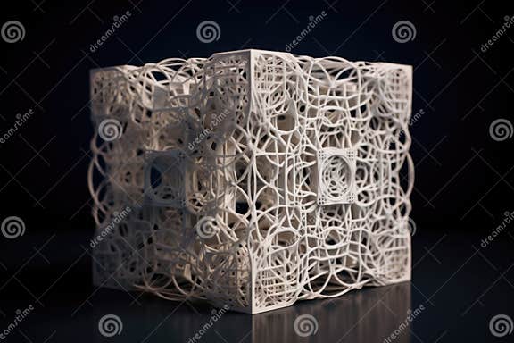 3d Cube with Intricate Lattice Structure on Each Face Stock ...