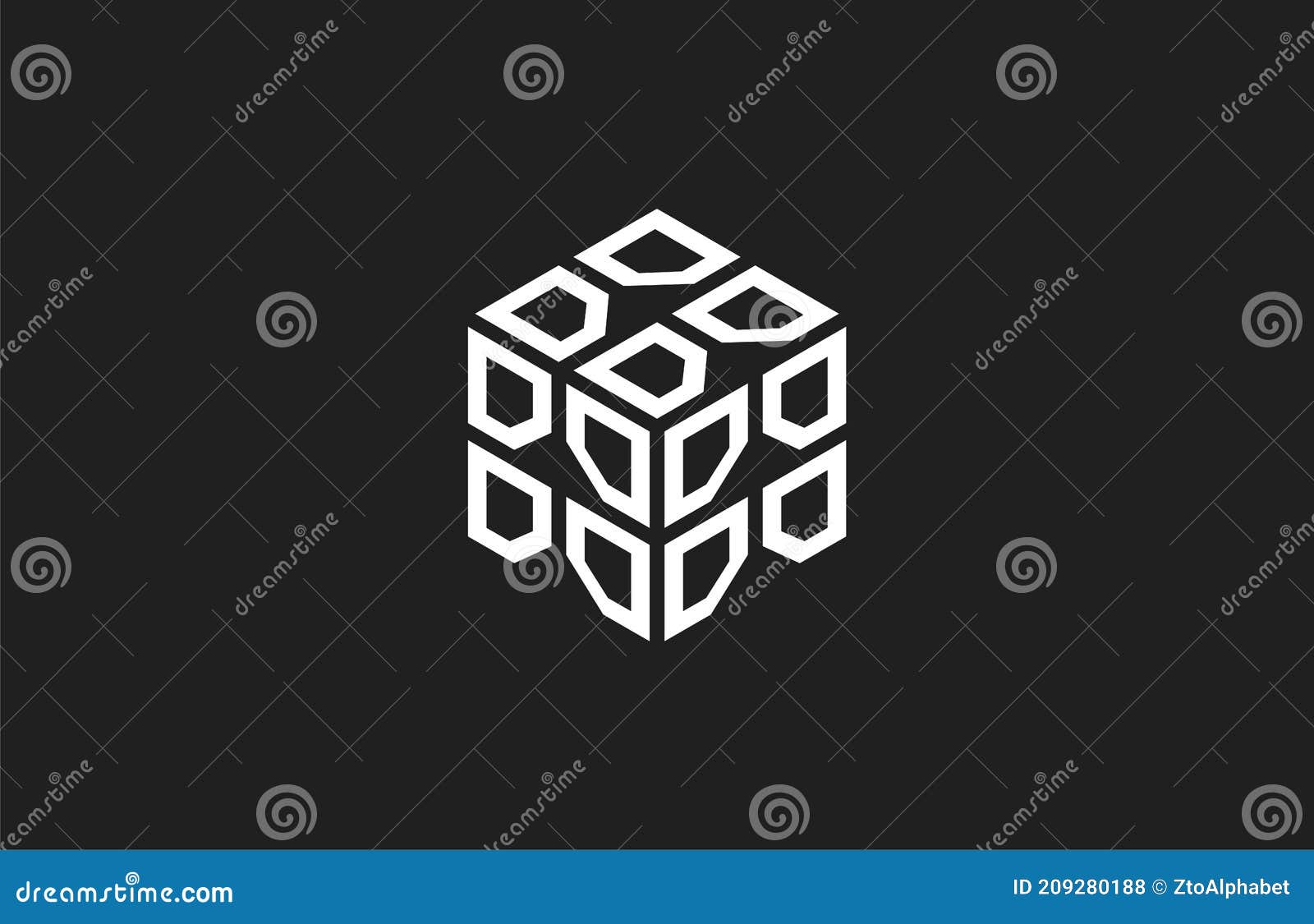 D Cube Letter Logo Template Stock Vector - Illustration of geometric ...