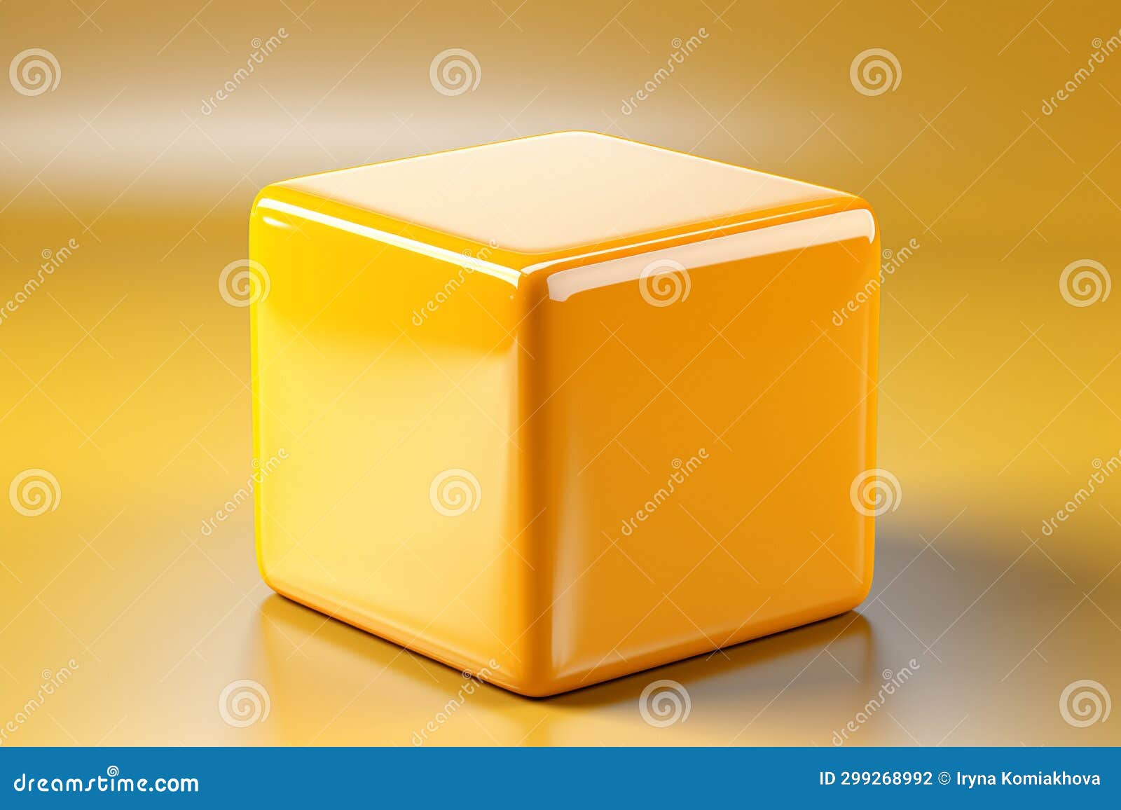 3D Cube Made of Ceramic Material, Lemon Drop Color - Bright and Rich ...