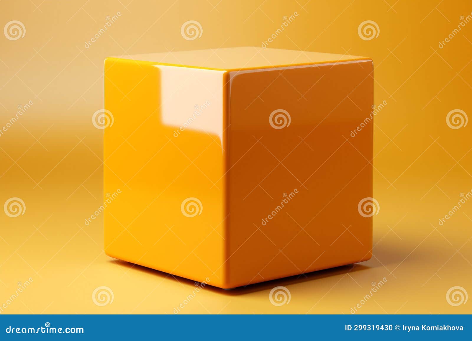 3D Cube Made Of Ceramic Material, Lemon Drop Color - Bright And Rich ...