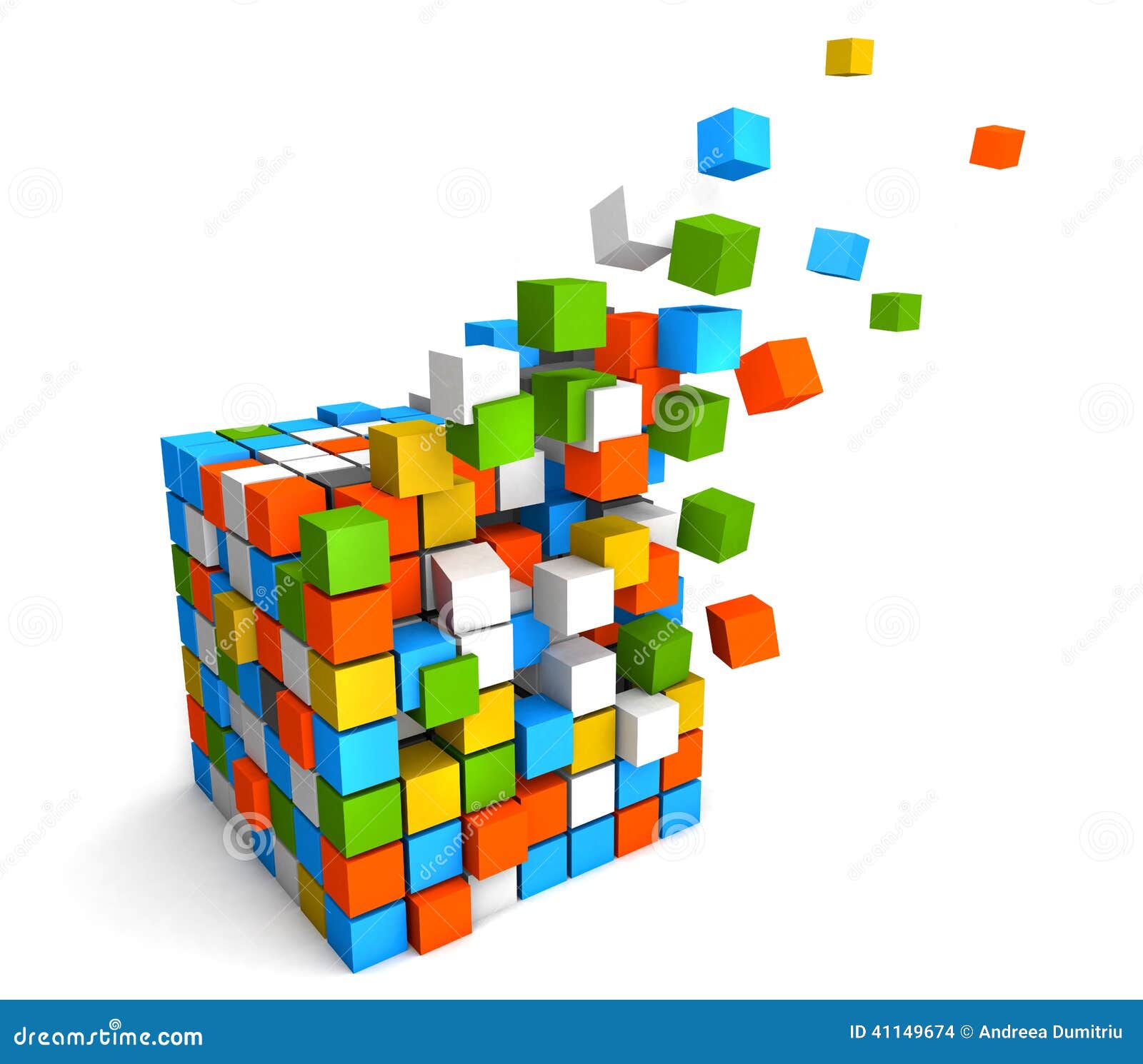 3D Cube stock illustration. Illustration of exploaded - 41149674