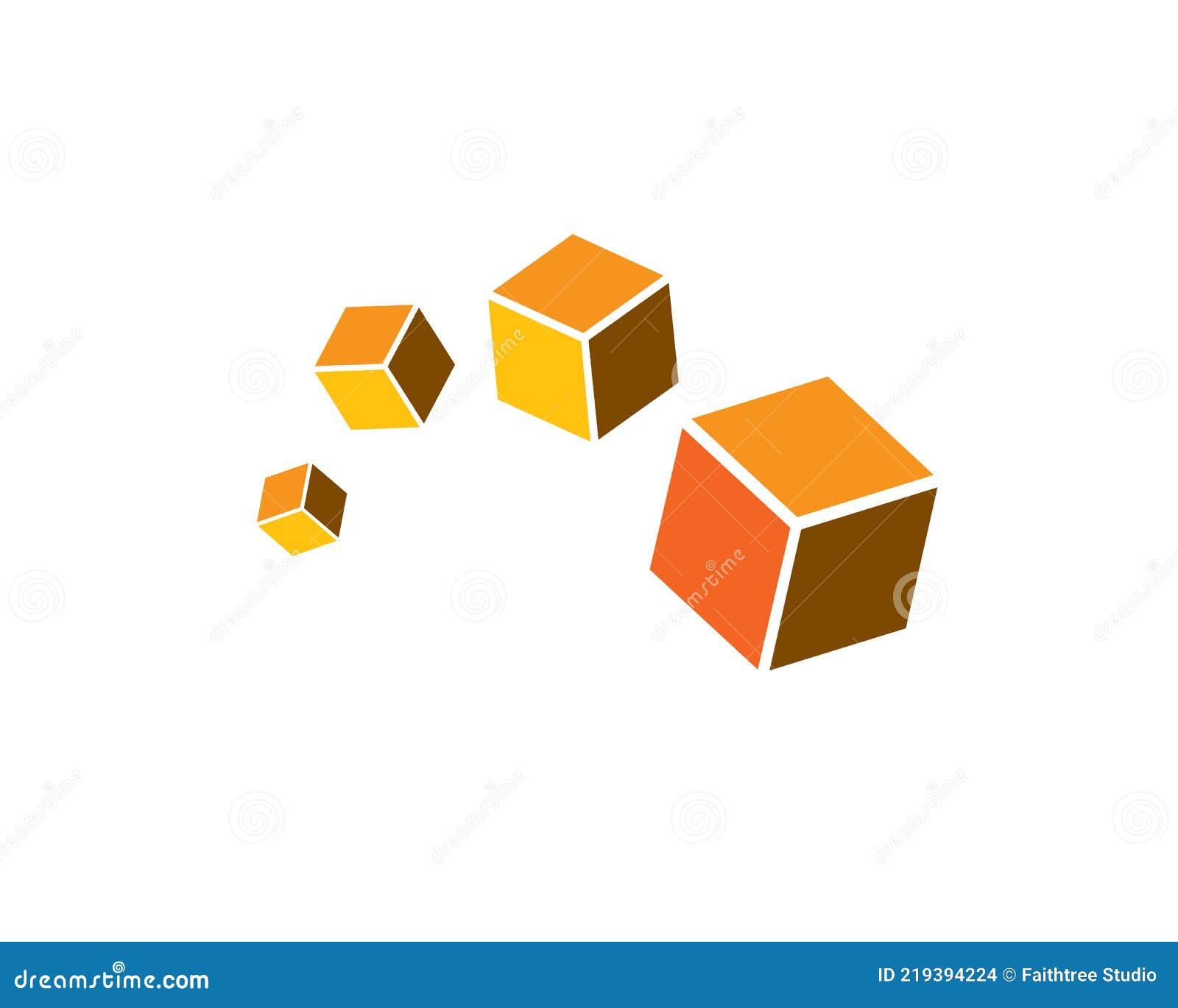 3d Cube Movement from Small To Big Stock Vector - Illustration of ...