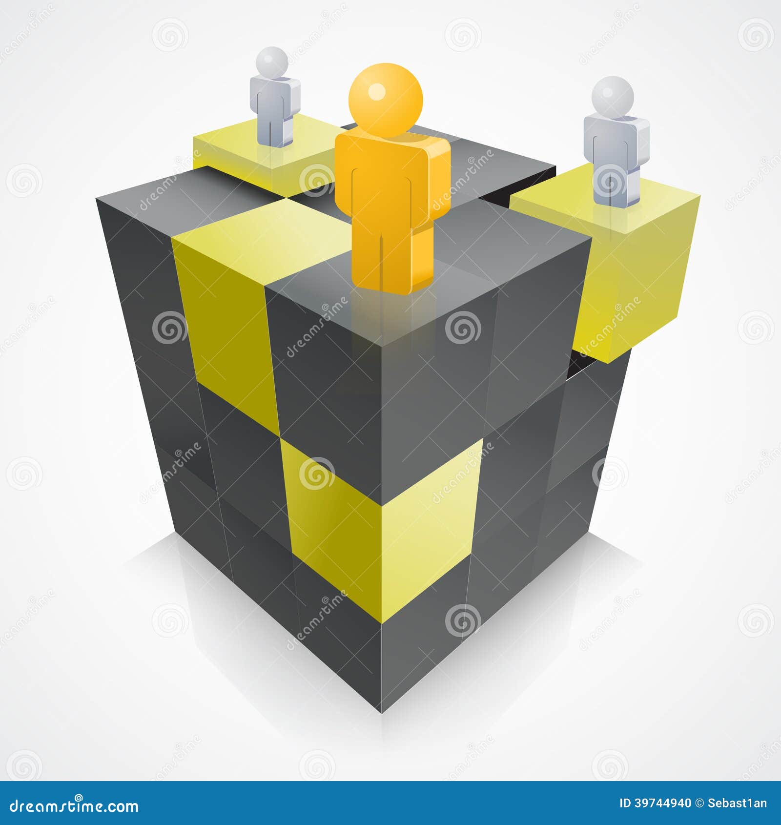 3D Cube and People stock vector. Illustration of graphic - 39744940