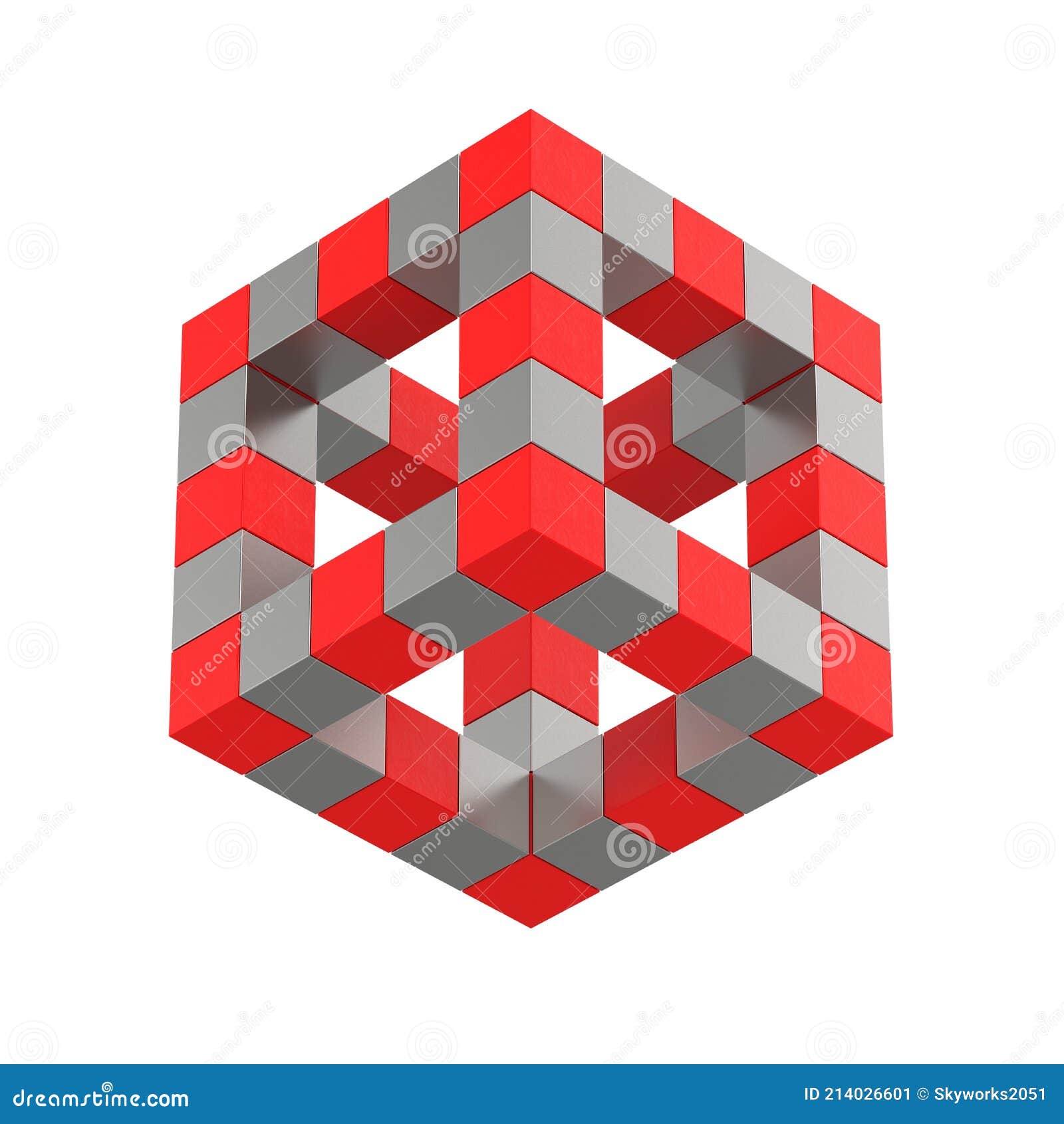 3D Cube Shape from Cubes. Abstract Cube Construction. Icon. Geometric ...