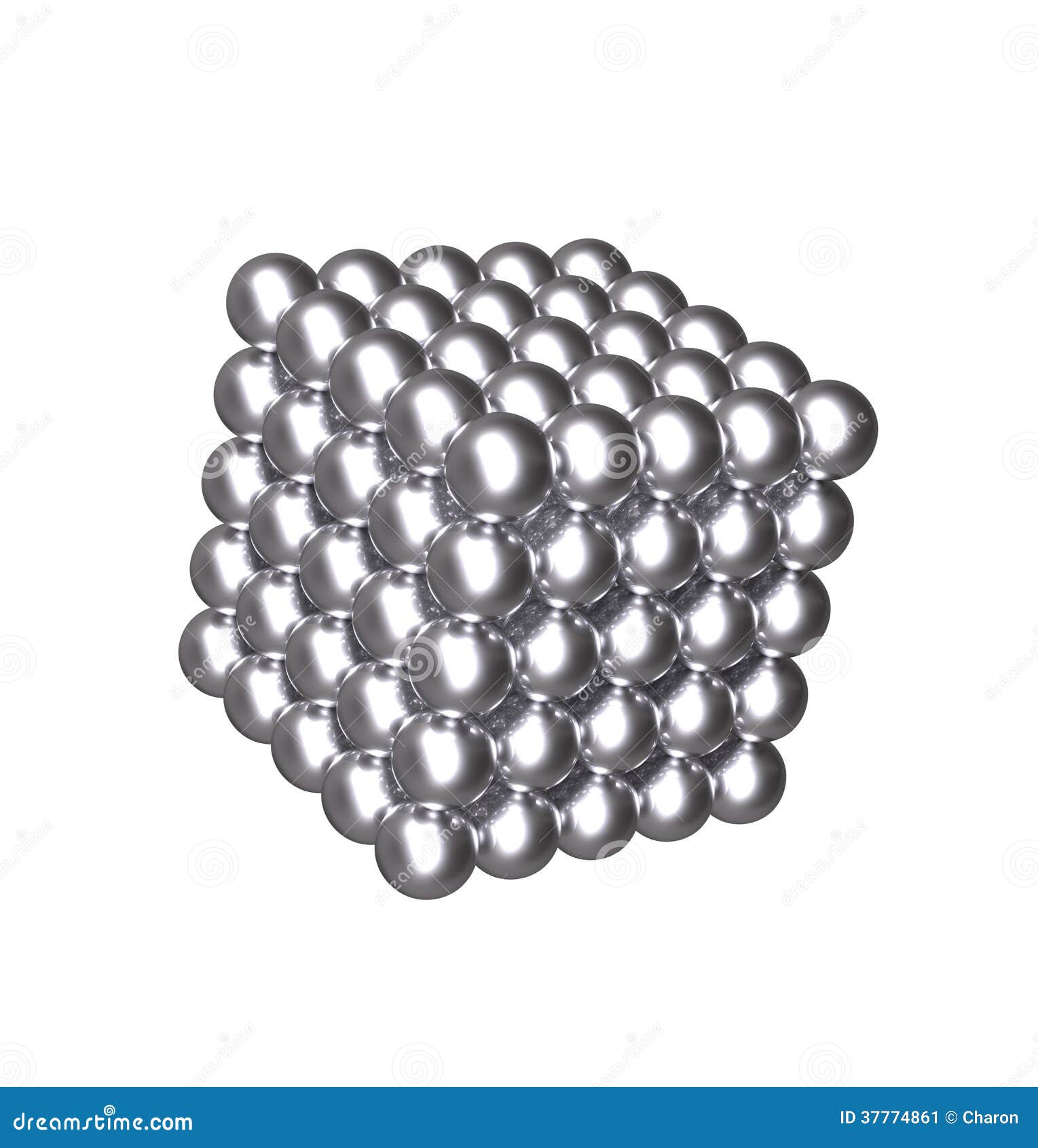 3D cube with silver balls stock image. Illustration of background ...