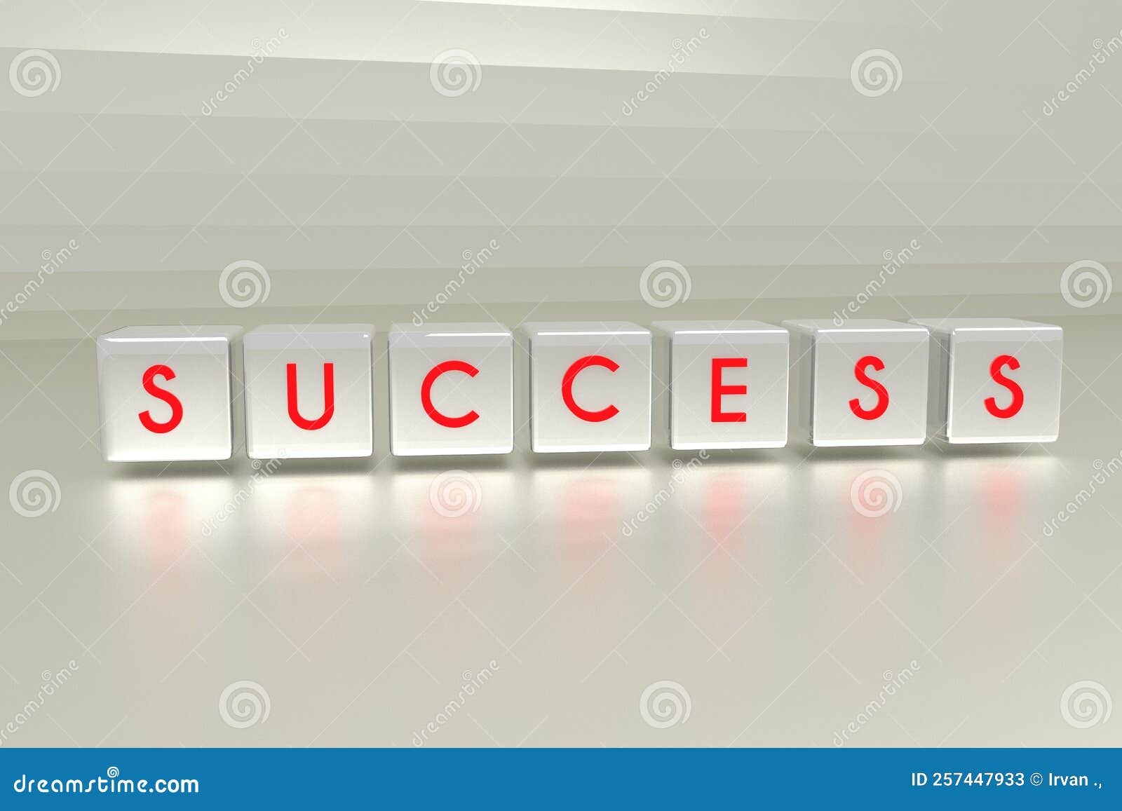 3D Cube with Text Red Color on Silver Background Stock Illustration ...