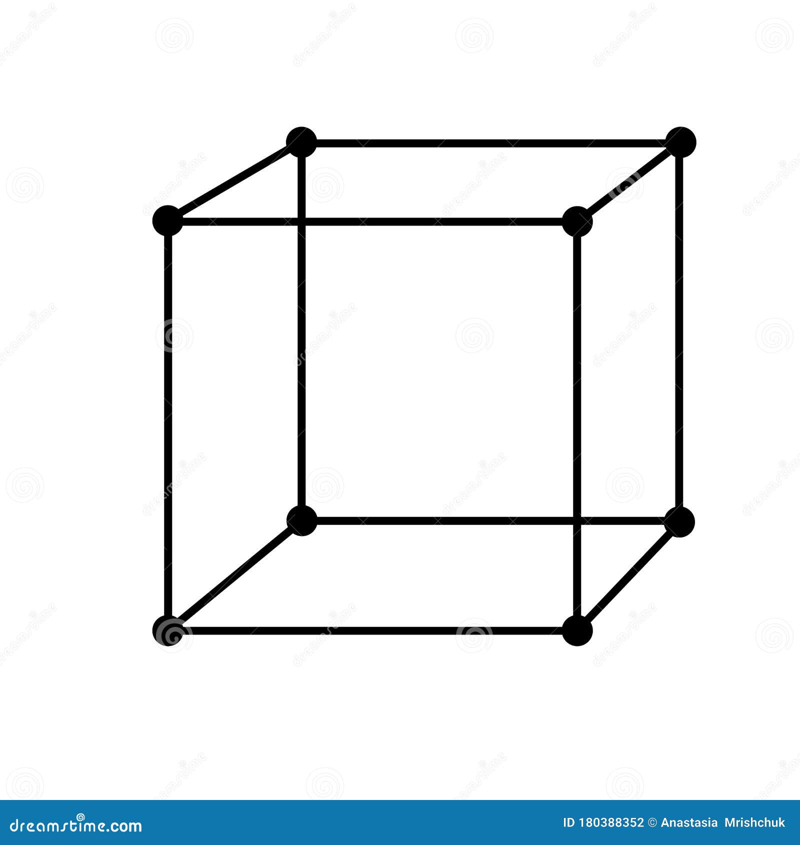 3D Cube Visualization. Simple Line Icon. Vector Illustration Stock ...