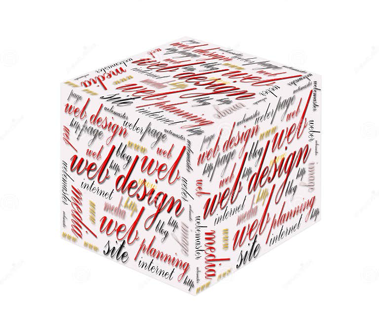 3d Cube with Web Design Concept Stock Illustration - Illustration of ...