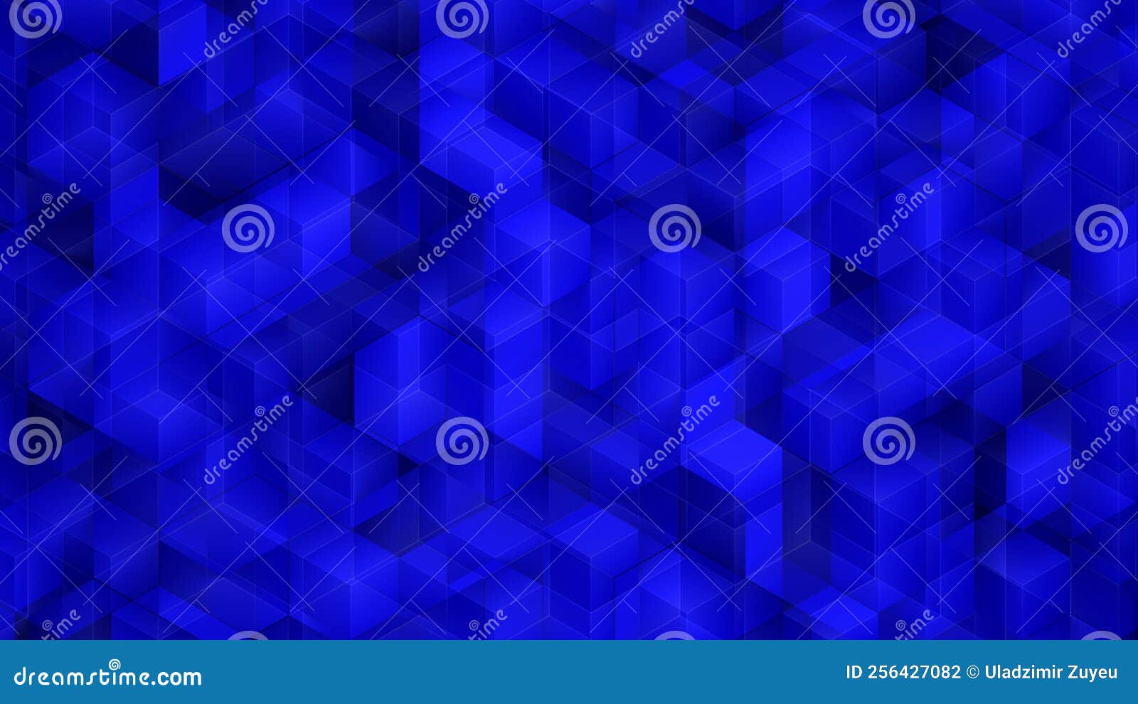 3d Cubes Abstract Background. Blue Isometric Digital Technology ...
