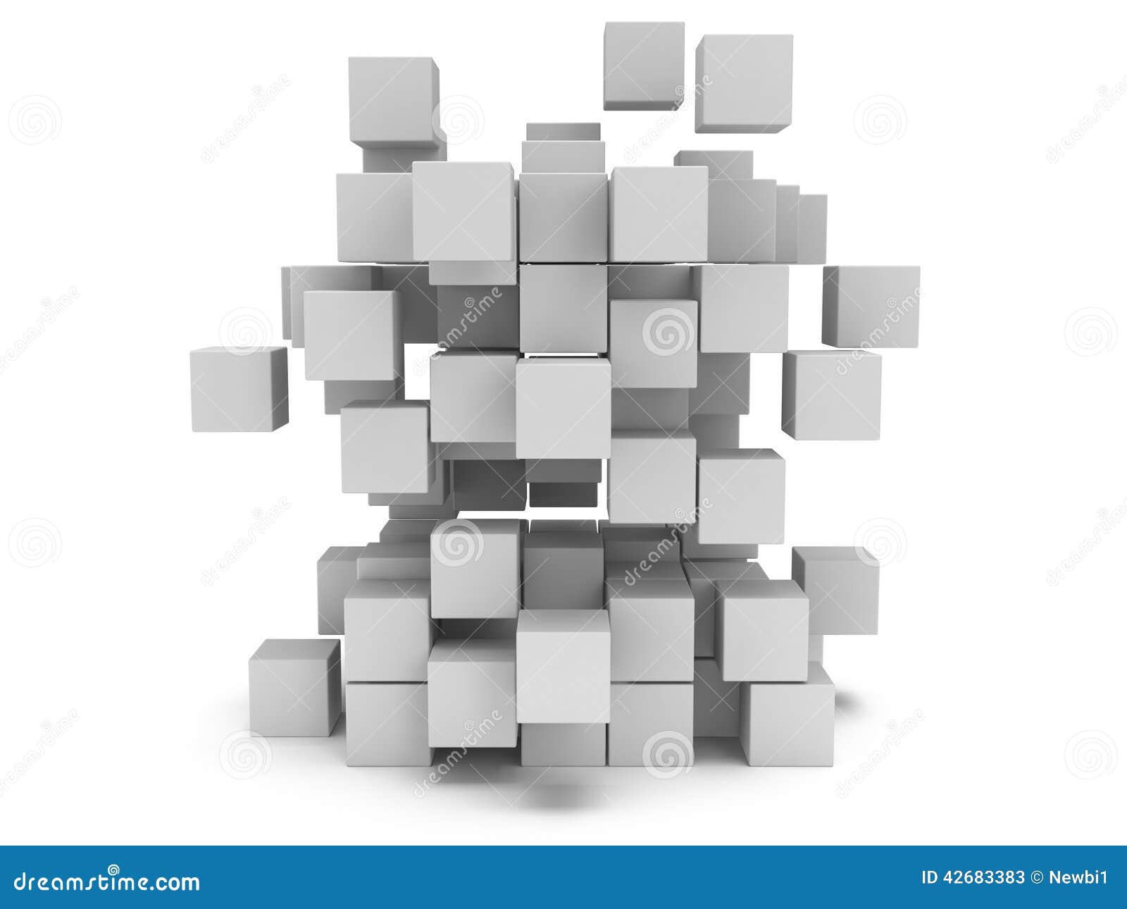 3D Cubes Block. Assembling Concept. Stock Illustration - Illustration ...