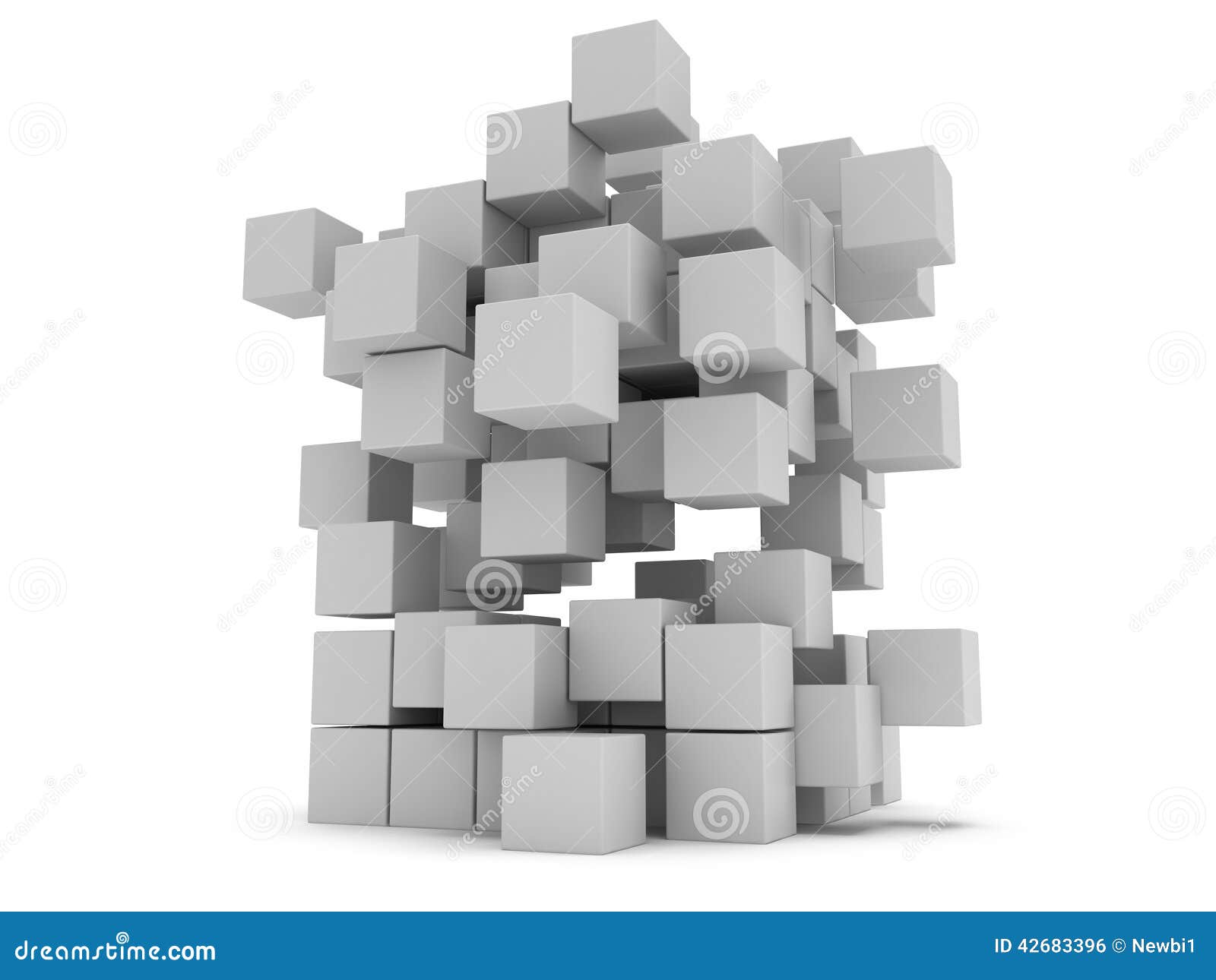 3D Cubes Block. Assembling Concept. Stock Illustration - Illustration ...