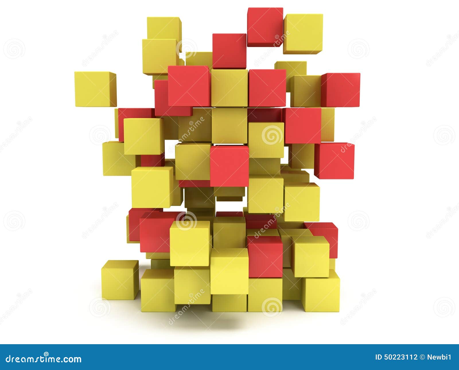 3D Cubes Block. Assembling Concept. Stock Illustration - Illustration ...