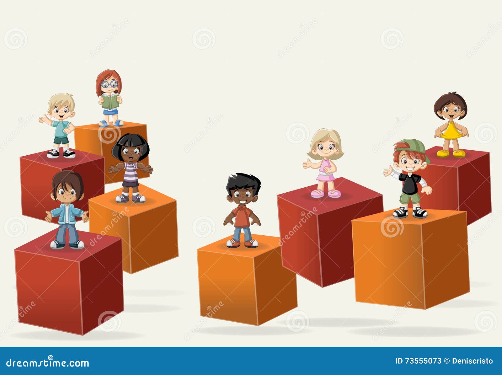 3d Cubes with Business People. Stock Vector - Illustration of team ...