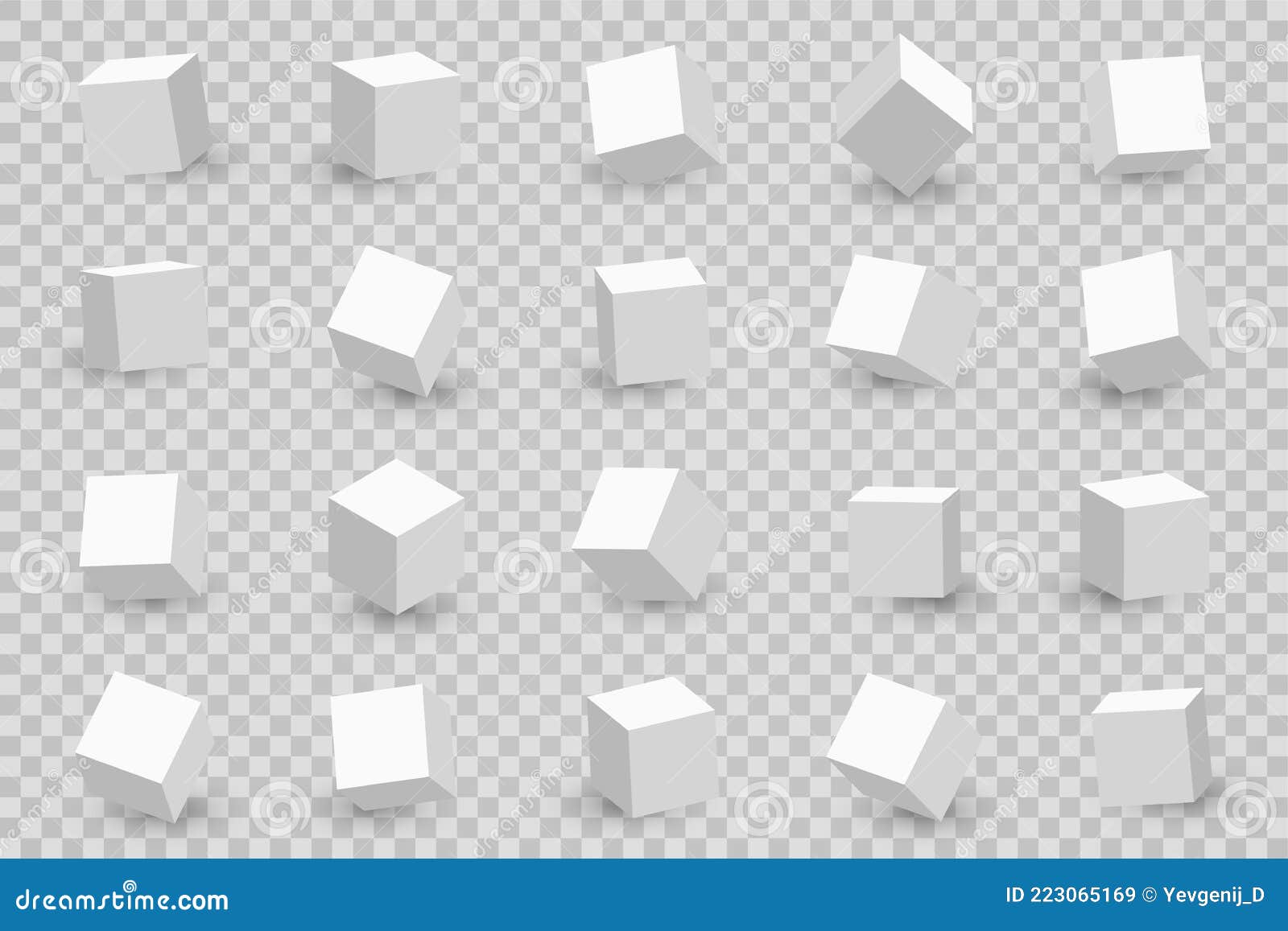 3d Cubes in Different Perspective, Angles and Isometric View. White ...