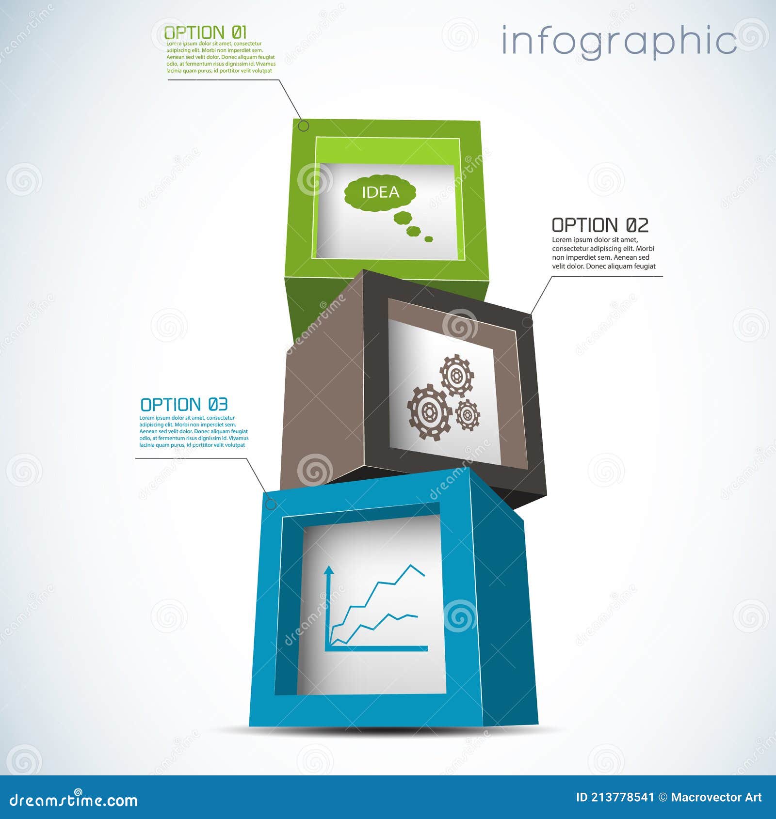 Cubes 3D Infographics Modern Design Layout. Vector Illustration ...