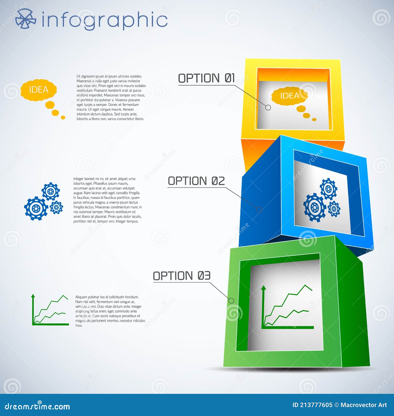 Cubes 3D Infographics Modern Design Layout. Vector Illustration ...