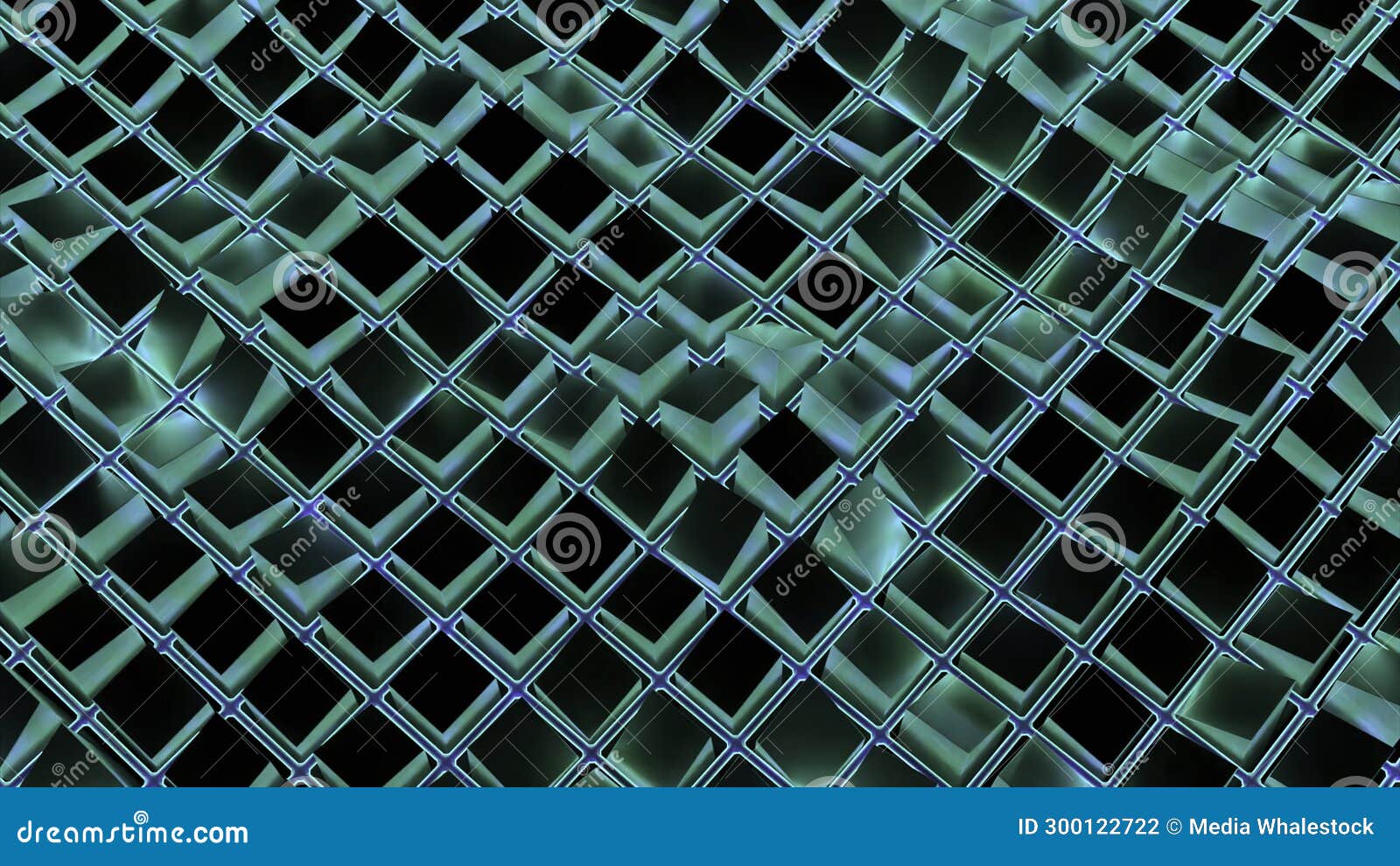 3d Cubes Move In Neon Cells. Design. Wave Movements Of Squares In Neon ...