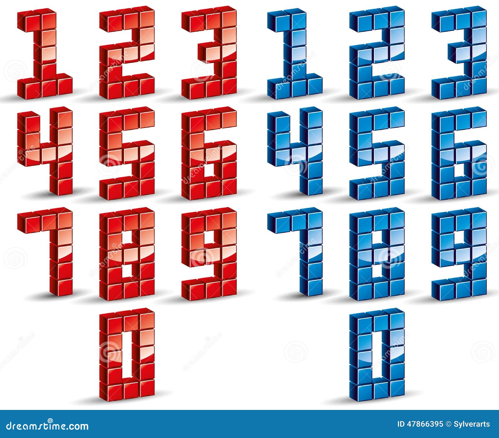 3d cubes numbers set. stock vector. Illustration of isolated - 47866395