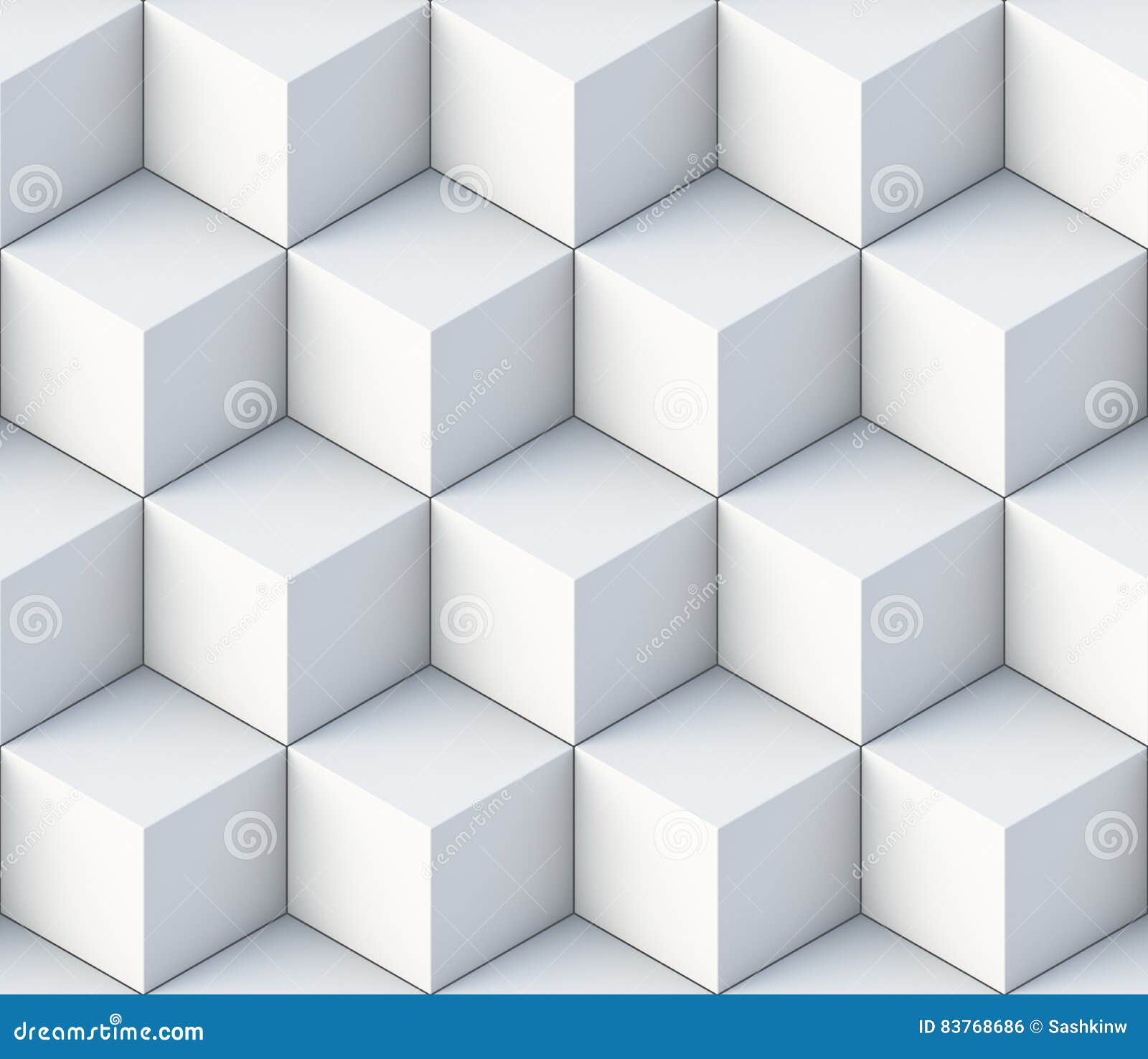 Cubes 3d Seamless Pattern. Monochrome Blue Background Vector Illustration | CartoonDealer.com ...