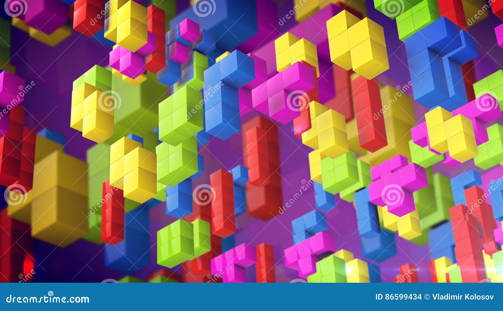 3d cubes from tetris game. stock illustration. Illustration of ...