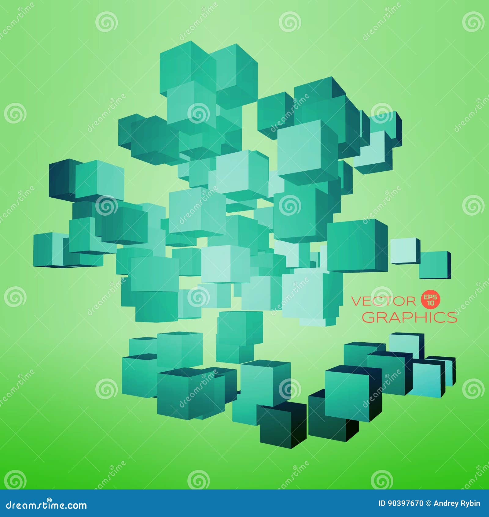 3d cubic design stock vector. Illustration of particle - 90397670