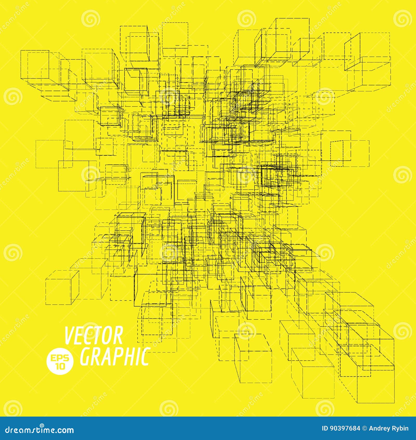 3d cubic design stock vector. Illustration of perspective - 90397684