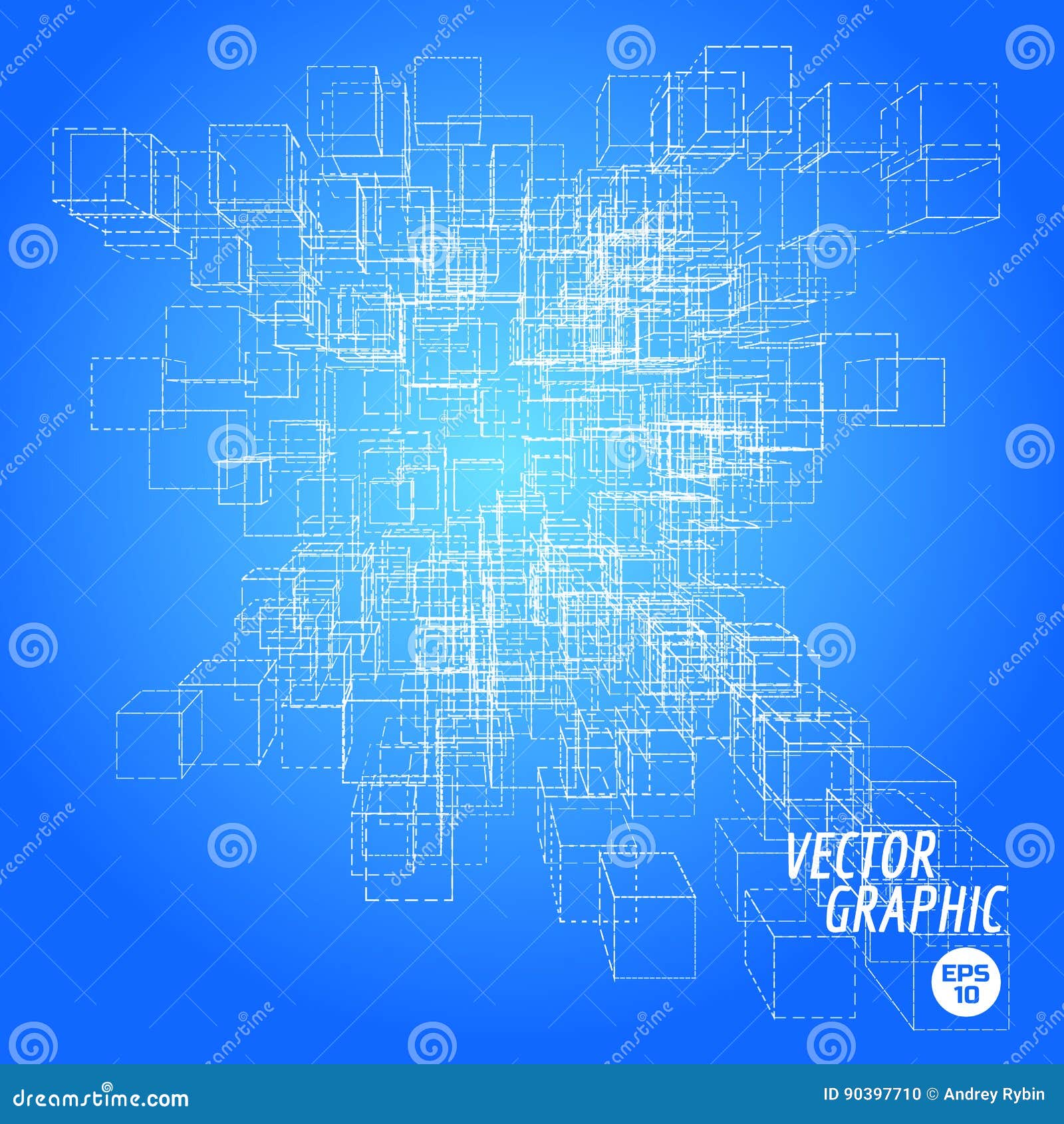 3d cubic design stock vector. Illustration of artificial - 90397710