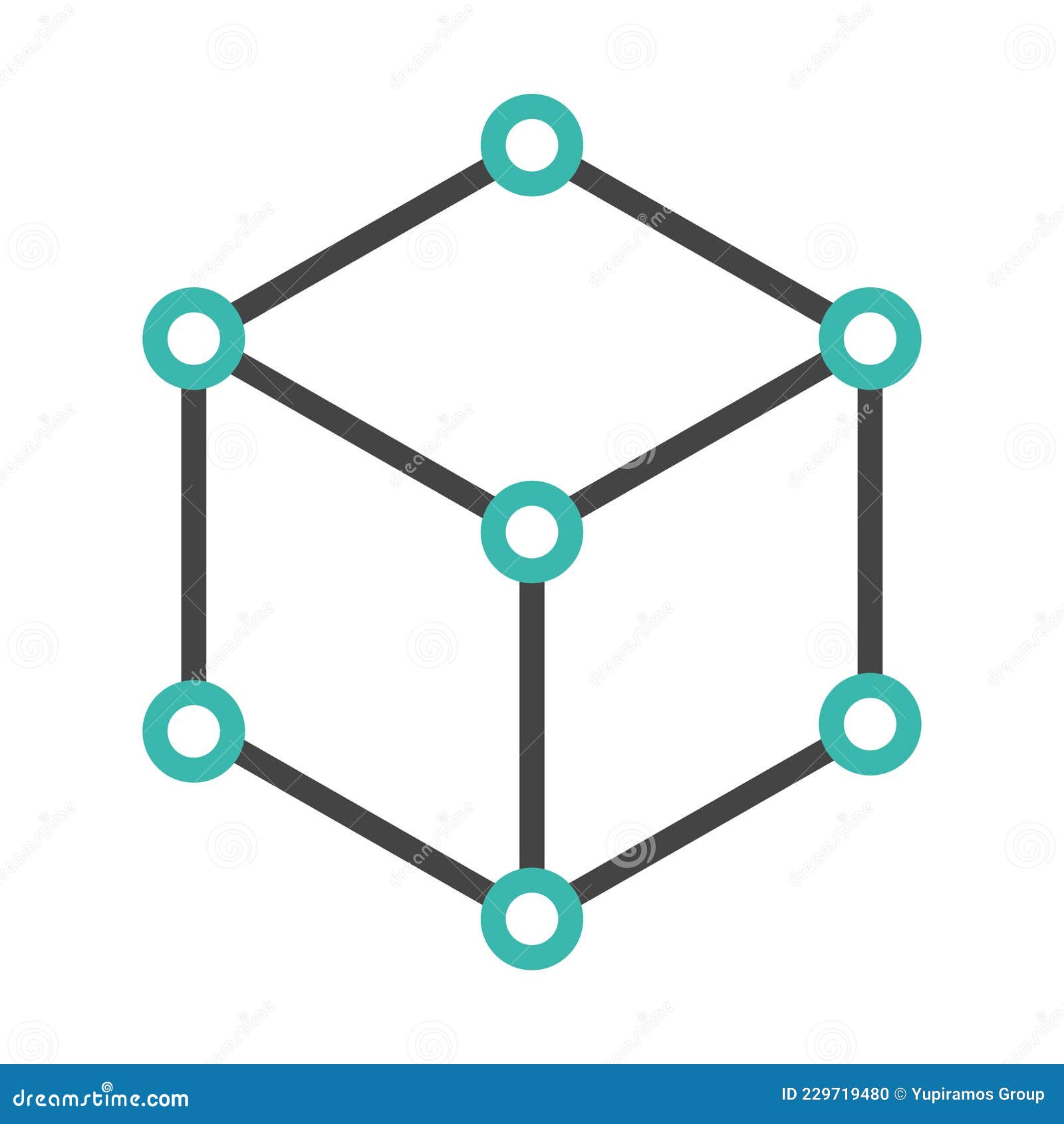 3d cubo lineal ilustración del vector. Ilustración de aislado - 229719480