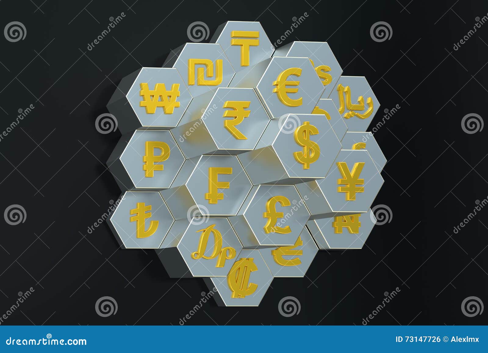 3D Currency concept stock illustration. Illustration of bank - 73147726