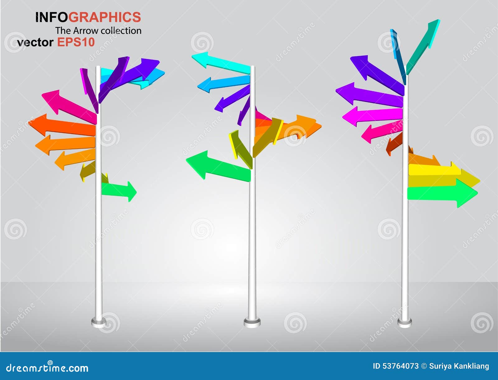 3D curved arrow stock illustration. Illustration of graphic - 53764073