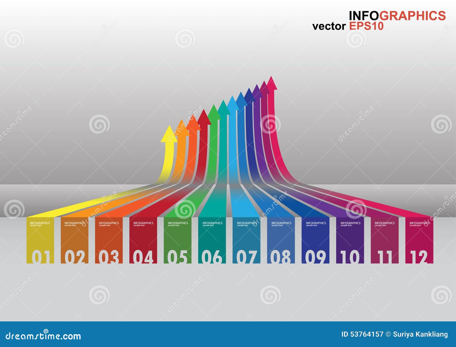 3D curved arrow stock vector. Illustration of dimension - 53764157