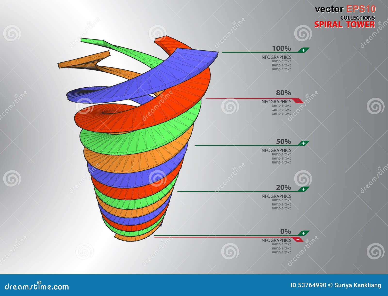 3D curved arrow stock vector. Illustration of sign, info - 53764990