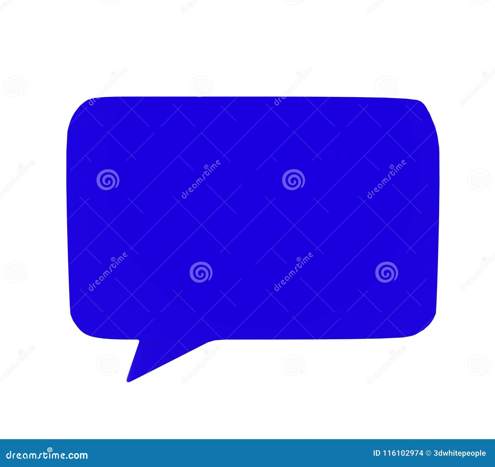 3d Curved Edged Rectangular Speech Bubble Concept Stock Illustration ...