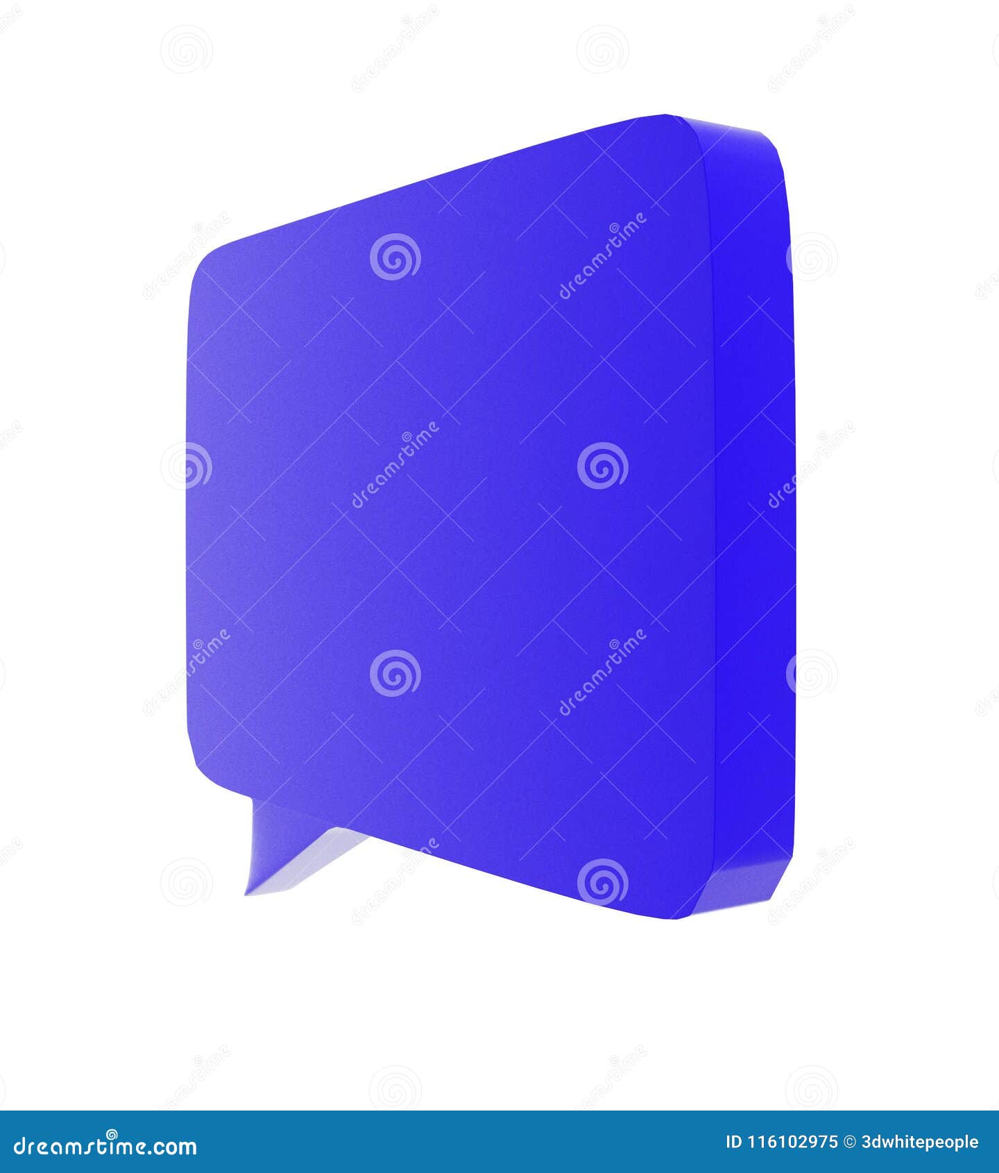 3d Curved Edged Rectangular Speech Bubble Concept Stock Illustration ...
